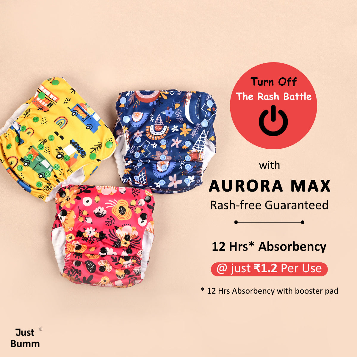Aurora Max Cloth Diapers For Babies - Just Bumm